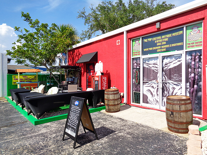 Even quirky finds a home in Englewood. This vibrant red Pop Culture Museum proves Florida retirement doesn't mean retiring your sense of fun.