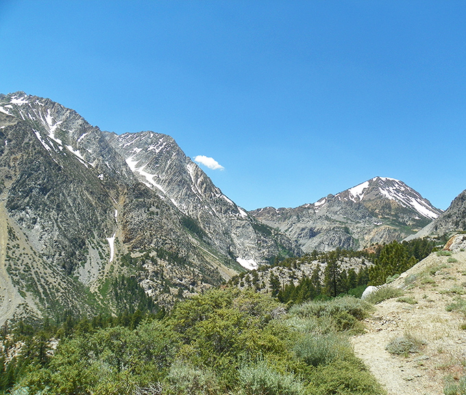 The majestic Eastern Sierra mountains frame the landscape near Mono Lake, offering hikers breathtaking views that make every uphill step worthwhile.