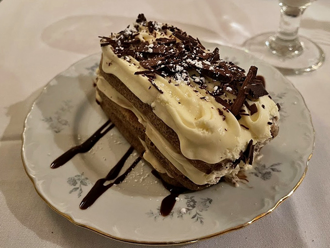 Tiramisu that makes you close your eyes involuntarily. Those layers of mascarpone and espresso-soaked ladyfingers are worth crossing state lines for.