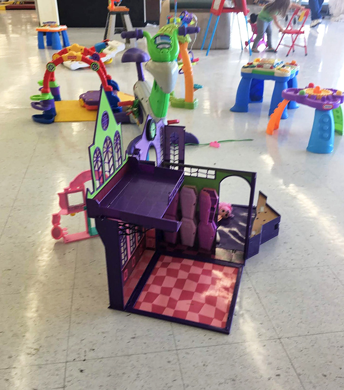 Childhood nostalgia by the square foot. These colorful plastic playsets have survived countless imaginative adventures and are ready for their next starring role.