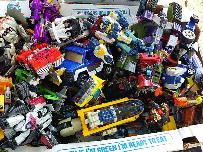 Childhood memories come flooding back in this toy wonderland where Transformers and action figures await their second act.