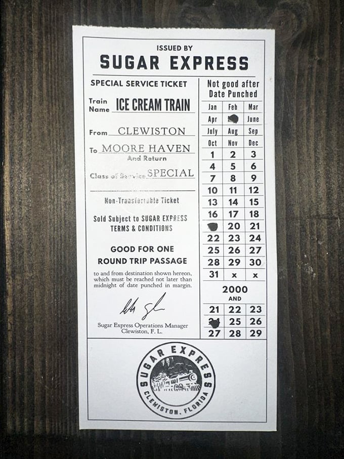 All aboard the Ice Cream Train! This vintage-style ticket isn't just your pass to ride&mdash;it's your passport to nostalgia.