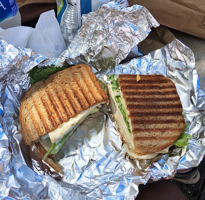 Wrapped in foil like a delicious present, this turkey sandwich proves good things come to those who venture off the beaten path.