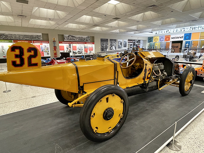 This sunshine-yellow vintage racer #32 looks like something Wile E. Coyote would order from ACME to catch the Road Runner&mdash;except this beauty actually worked!