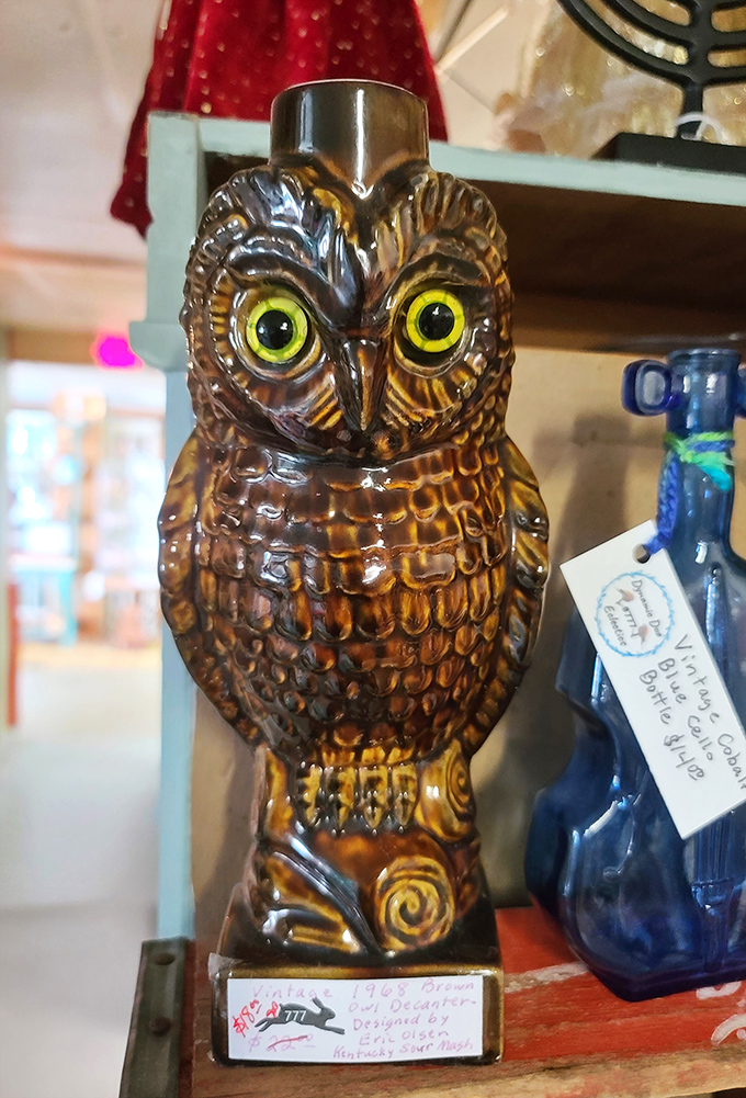 This wide-eyed vintage owl decanter isn't just kitsch&mdash;it's a conversation starter that's been waiting decades to oversee your cocktail hour.