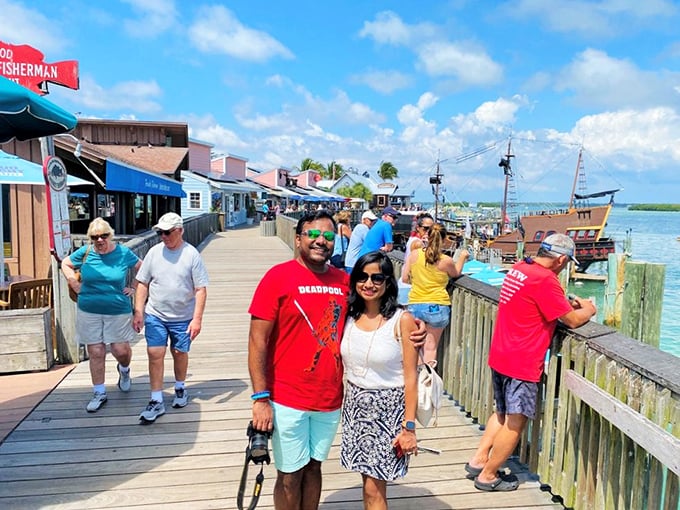 Strangers become neighbors on the sun-drenched boardwalk. Everyone's on vacation time here, even the locals who call this paradise home.