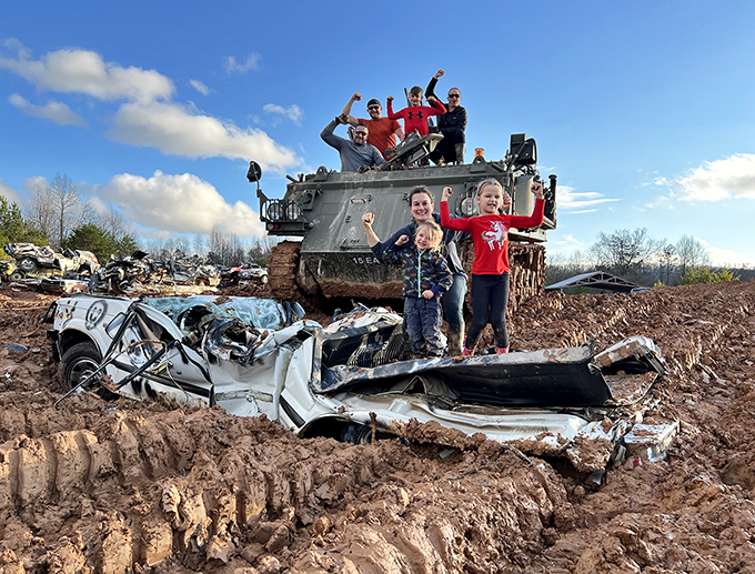 Victory poses atop crushed cars &ndash; because some moments demand photographic evidence of triumph.