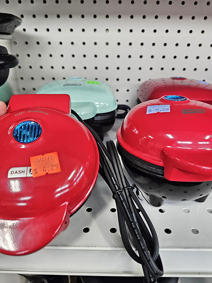 These cherry-red waffle makers aren't just kitchen appliances&mdash;they're Sunday morning memory-makers waiting for their next family. 