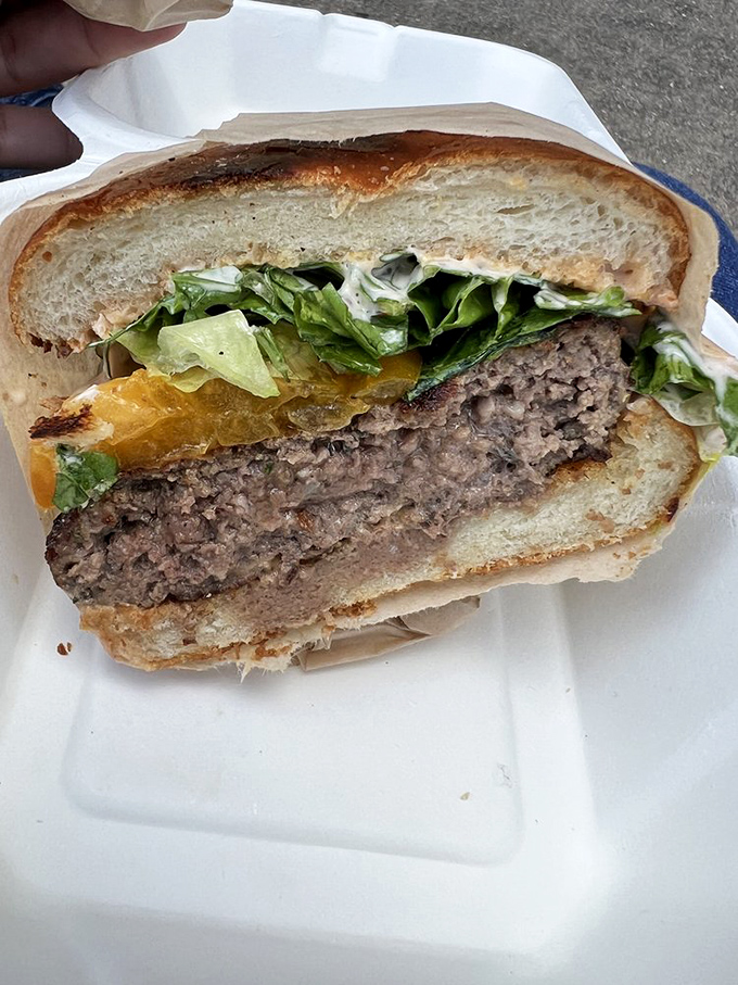 This isn't just a burger; it's a masterclass in beef architecture&mdash;juicy, perfectly seasoned, and nestled between bread that knows its supporting role.