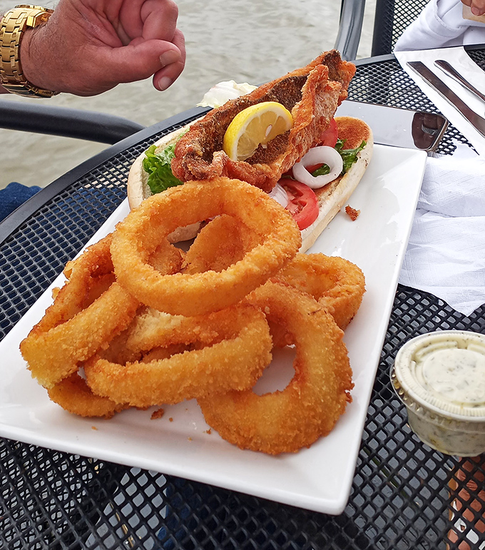 Golden walleye meets crispy onion rings in a partnership more successful than most Hollywood marriages from the '80s.