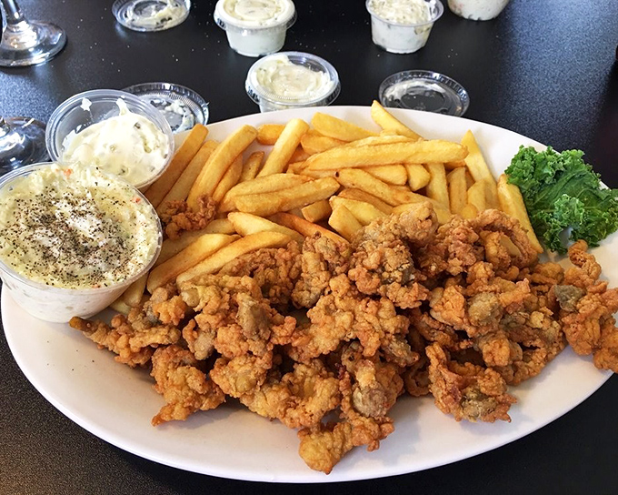 Golden-fried whole belly clams that snap with freshness, paired with crispy fries and house-made sauces. This is why elastic waistbands were invented.