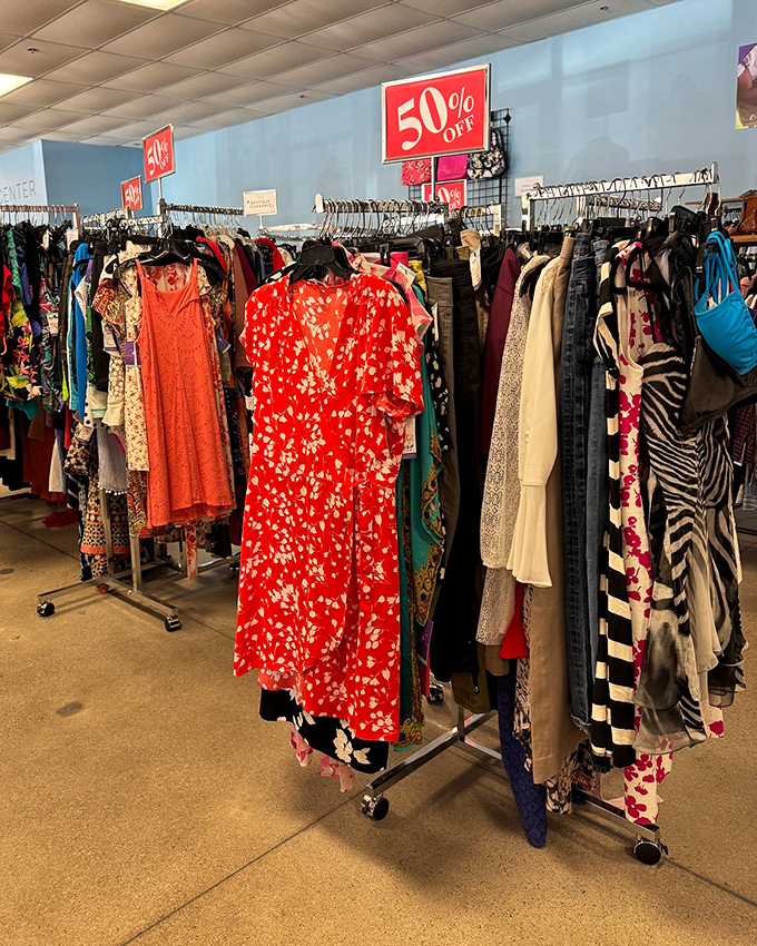 Racks upon racks of fashion finds, where yesterday's trends become today's vintage scores.