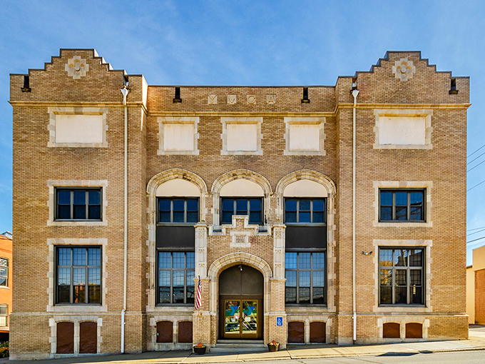 Even the YMCA here looks like it could double as a castle in a community theater production.