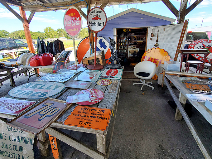 Vintage advertising signs transport you to a time when gas was cheap and Coca-Cola came in glass bottles that promised refreshment.