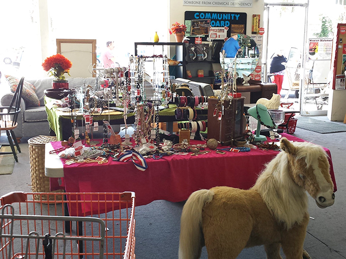 Like an archaeological dig for modern times, tables overflow with trinkets that whisper stories of homes they once adorned.