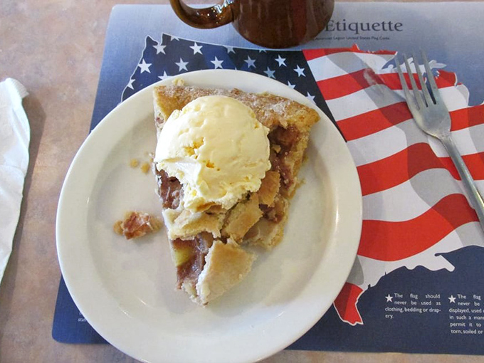 Apple pie &agrave; la mode served on an American flag placemat&mdash;Norman Rockwell couldn't paint a more perfect slice of Americana if he tried.