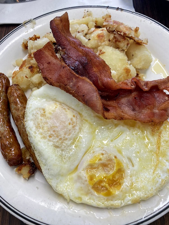 Behold the breakfast plate that could make a grown person weep tears of pure, unadulterated joy.
