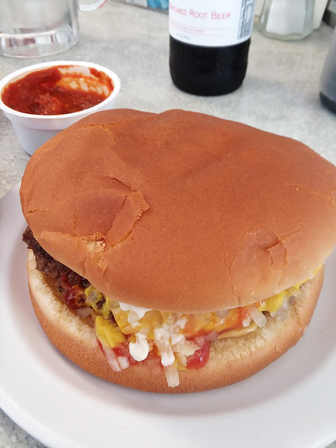 Behold the hamburger that makes other burgers question their life choices - pure beef bliss achieved.