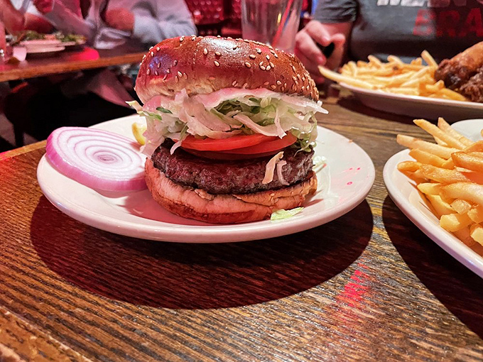 Behold the legendary Redcoat burger in all its glory. This isn't fast food; it's slow food worth waiting for. 