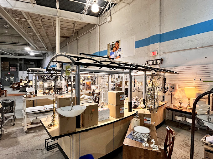 The lighting section glows with possibility. These fixtures have stories to tell&mdash;some probably illuminated fascinating dinner conversations in their previous lives.