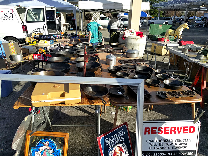 Cast iron paradise! These seasoned veterans have cooked thousands of meals and are ready for thousands more&mdash;each with stories as rich as the patina.