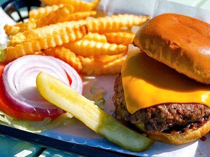 Behold the star of the show! This isn't just a cheeseburger&mdash;it's edible proof that sometimes the simplest pleasures deliver the most profound satisfaction.