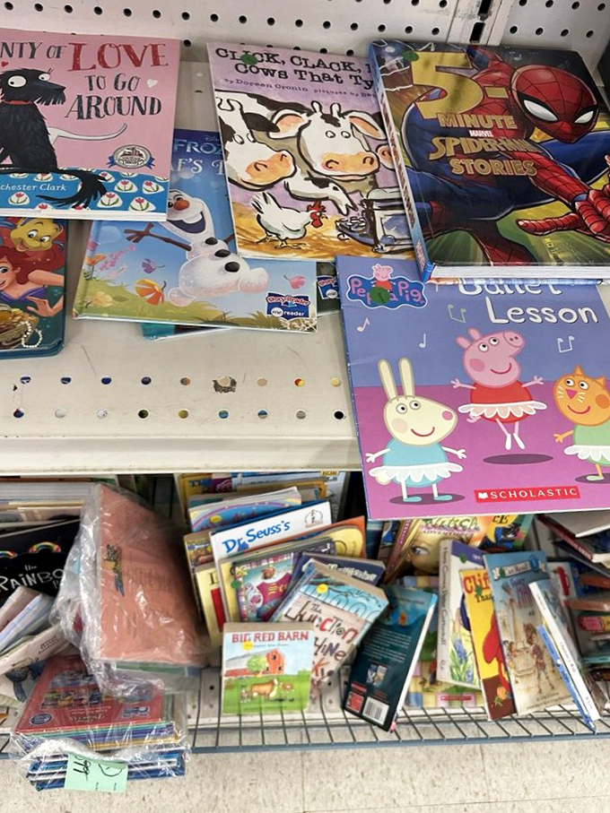 Childhood nostalgia by the shelf-full. From Peppa Pig to Spider-Man, these gently-loved stories are ready for their second act in a new home.