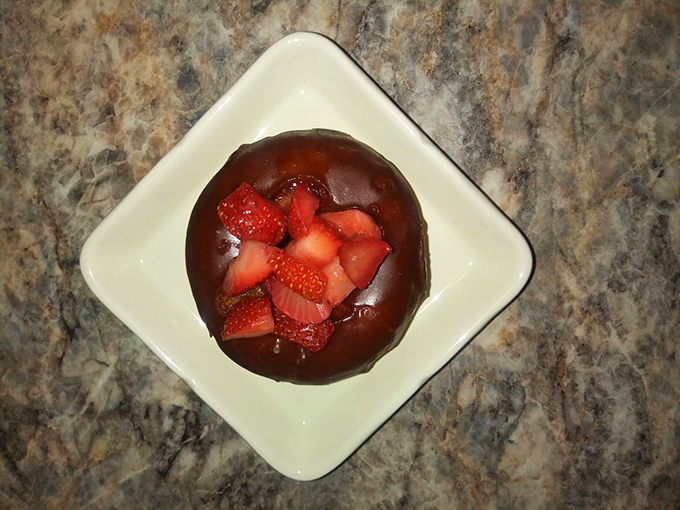 This chocolate donut with fresh strawberries isn't just breakfast &ndash; it's edible artwork that makes you question why you'd ever eat anything else.