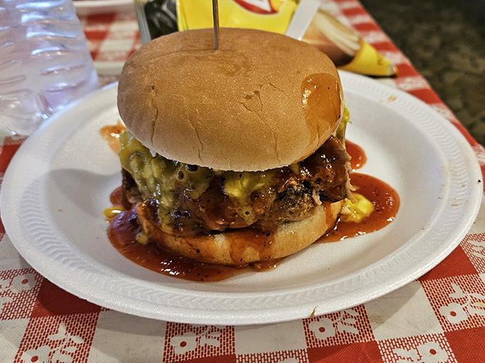 Behold the chopped pork sandwich in all its glory&mdash;that electric yellow slaw creating a color contrast that's as bold as the flavors.