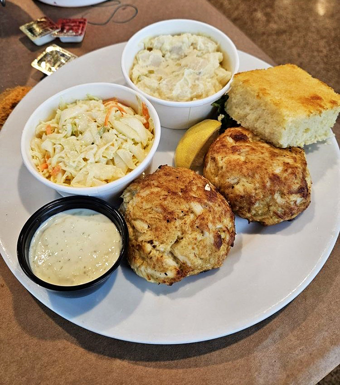 Behold the stars of the show&mdash;crab cakes with so little filler they seem to defy gravity. Like the seafood equivalent of magic tricks.