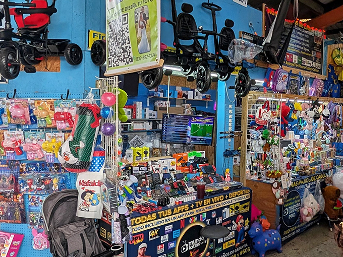 Medicine or munchies? This vendor cleverly combines pharmaceutical needs with crispy chicharrones and other treats&mdash;only at a true flea market!