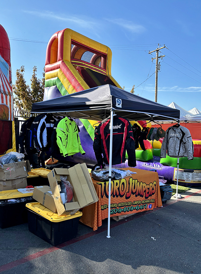 Inflatable dreams and practical jackets coexist in perfect harmony &ndash; where else can you buy winter gear and rent a bounce house in one stop?