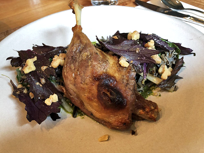 Duck confit that makes time stand still&mdash;crispy skin giving way to tender meat that practically melts. Worth crossing state lines for this bird.