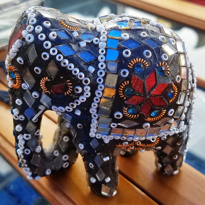 This bejeweled elephant figurine isn't just decoration &ndash; it's a tiny ambassador of artistry that transforms any shelf into an exotic destination.