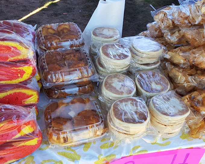 Sweet temptations line this vendor's table. Homemade pastries and baked goods that make grocery store versions seem like distant, inferior relatives.