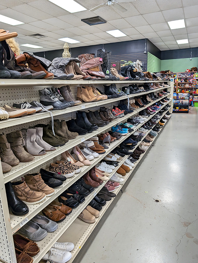 Shoe heaven or boot bonanza? Whatever you call it, this footwear section offers everything from barely-worn designer finds to practical everyday kicks.