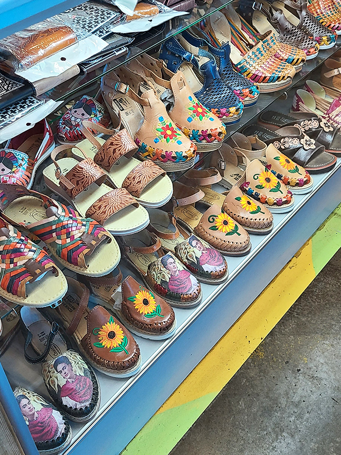 A rainbow coalition of sandals awaits your feet, each pair promising comfort with a side of unexpected flair.