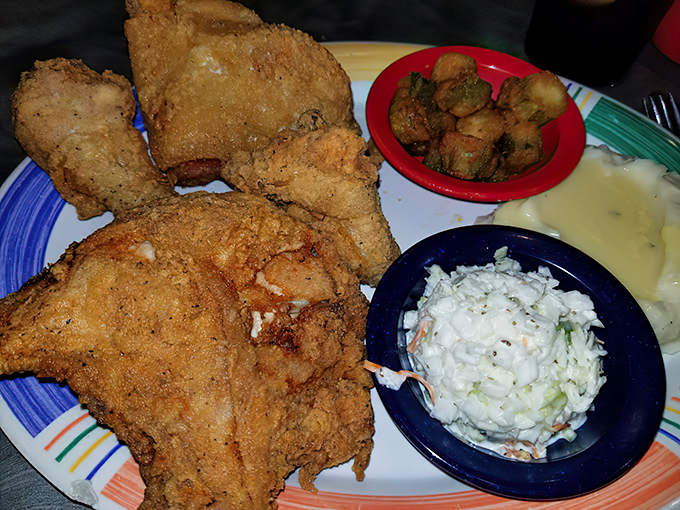 Golden-brown perfection that makes you understand why chickens crossed roads in the first place. This crispy masterpiece demands a moment of silence.