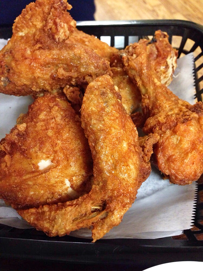 Golden-brown perfection that makes you want to high-five the fryer. This isn't just fried chicken; it's edible nostalgia with a crunch that echoes across Delaware.
