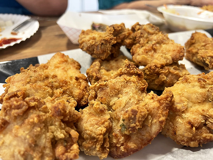 Golden perfection achieved through double-frying creates the crispiest coating you've ever experienced in Missouri.