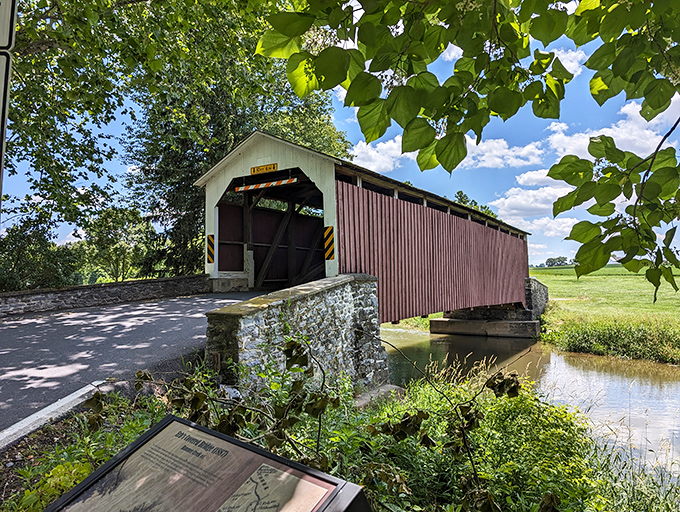 This historic covered bridge near Lititz stands as a romantic reminder of simpler times. Like finding a sepia photograph come to life in full color.