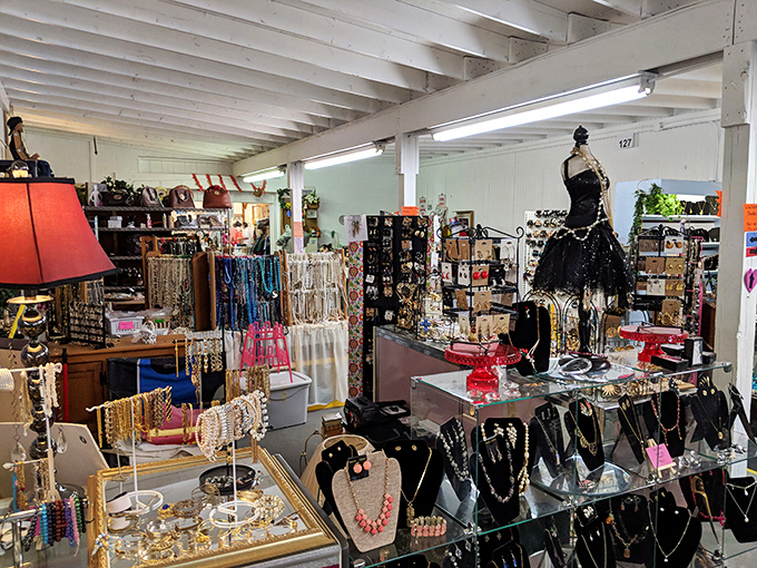 Sparkle and shine at every turn. This jewelry vendor transforms the humble flea market into a treasure chest of accessories for every style.