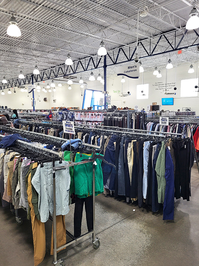 Gentlemen's fashion graveyard where polo shirts and dress pants seek second chances at professional success.