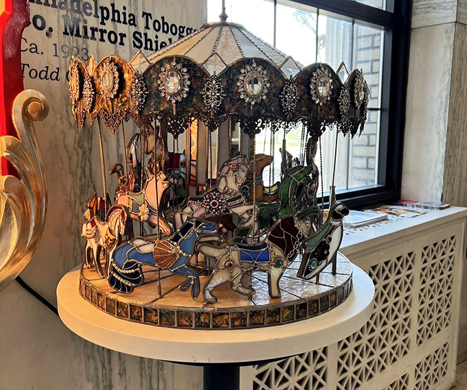 This miniature masterpiece captures all the magic of a full-sized carousel in a package you could almost fit in your pocket.