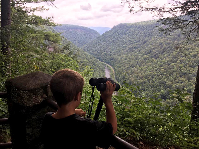Binoculars optional, but highly recommended. This young explorer knows the best views deserve a closer look.