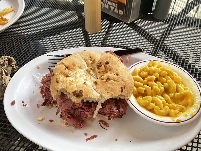 This pastrami sandwich brings the deli counter to Jacksonville with mac and cheese playing backup singer.