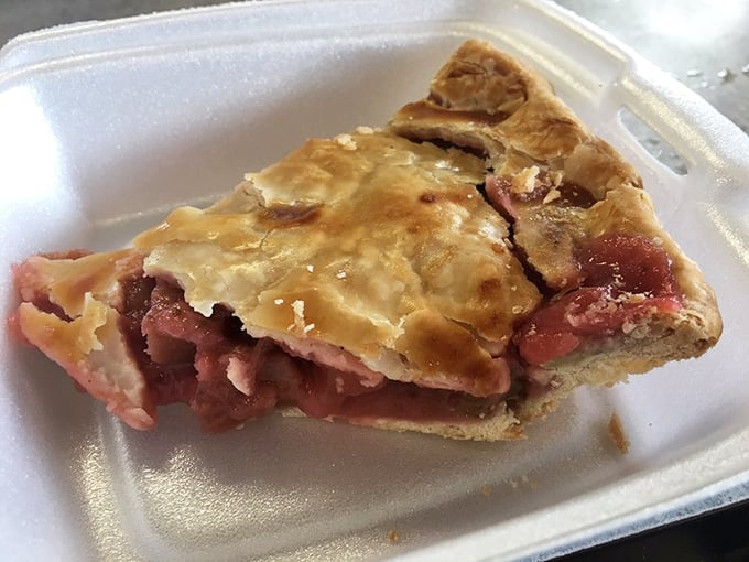 This strawberry pie isn't just dessert; it's edible nostalgia. The flaky crust and ruby-red filling make a compelling case for ordering dessert first.