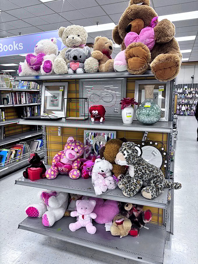 Step inside and behold the promised land of organized departments, where color-coded signs help navigate this sea of secondhand treasures.