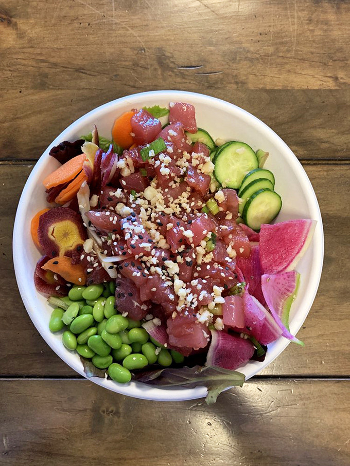 Fresh ahi transforms into edible art, proving that Hawaii's spirit travels beautifully to Arizona's heart. 