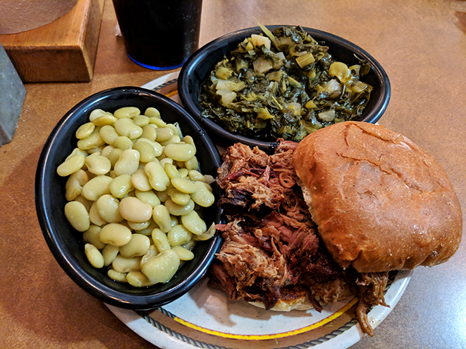 This pulled pork sandwich isn't just lunch&mdash;it's what happiness looks like when it decides to settle between two buns.